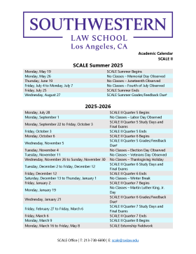 Two-Year Accelerated J.D. - SCALE | Southwestern Law School